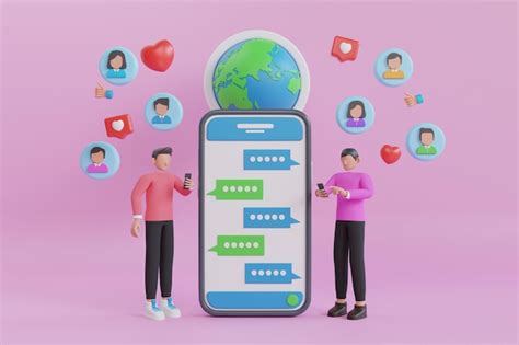 Premium Photo Global Social Network Concept 3d Illustration Online Communication And Social