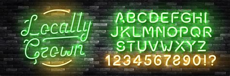 벡터 사실적으로 분리된 네온 사인은 벽 배경에 장식및 덮개를 장식하기 위해 색상 알파벳 글꼴을 쉽게 변경할 수 있습니다 건강