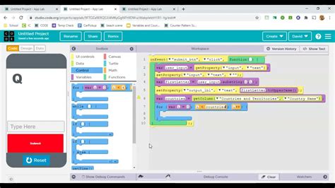 Comparing Inputs With Data Sets In App Lab On Youtube