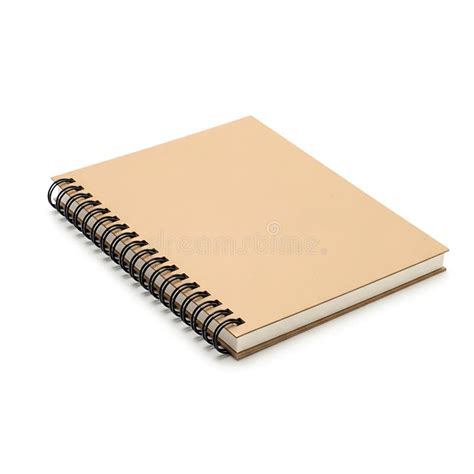 A Tan Spiral Notebook Isolated On A White Background Stock Illustration