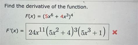 Solved Find The Derivative Of The Function F X 5x6