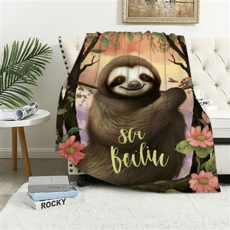 Jeuxus Cute Sloth Blanket Throw Blanket Flannel Blanket Sloth Ts For