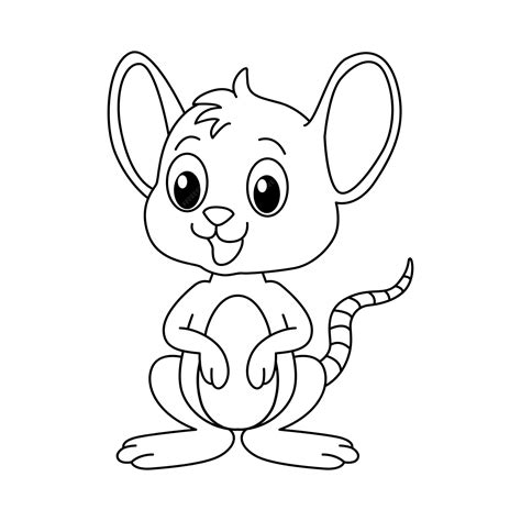 Dessin Animé Mignon Souris Coloriage Page Illustration Vecteur Pour
