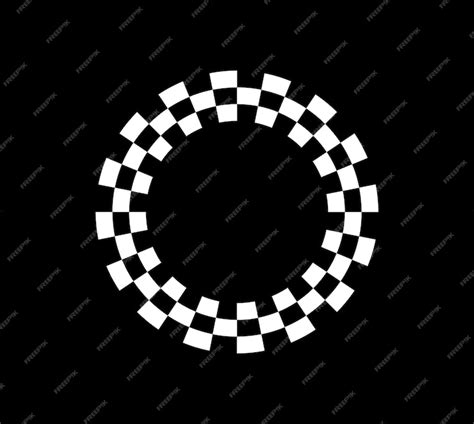 Premium Vector Circle Checkerboard Race Checkered Circle Frame Race Flag Racing Sport Checkered
