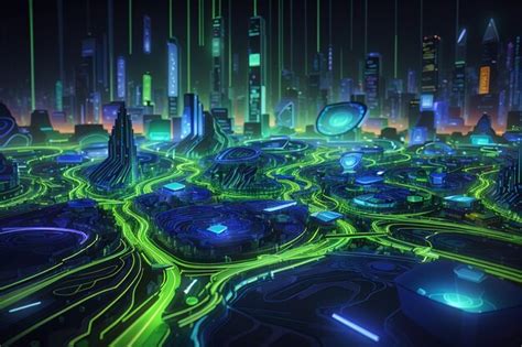 Premium Ai Image Blockchain Brilliance A Futuristic Symphony Of Neon
