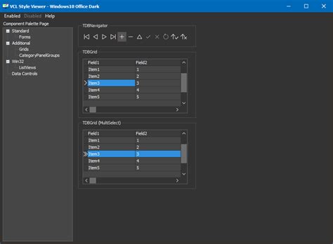 DelphiStyles VCL Style Win ModernOfficeDark