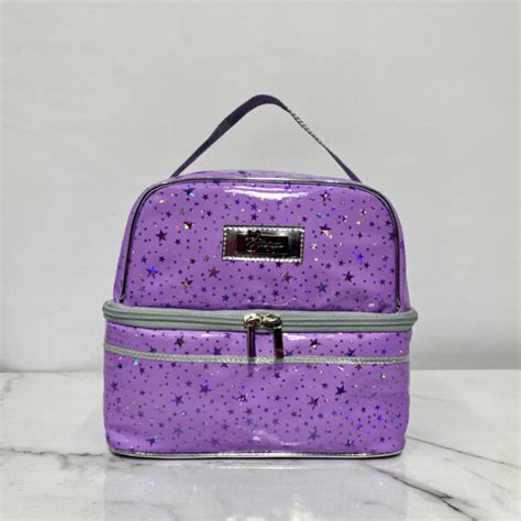 Lonchera Estilo Morral Morado Con Estrellitas Plateadas