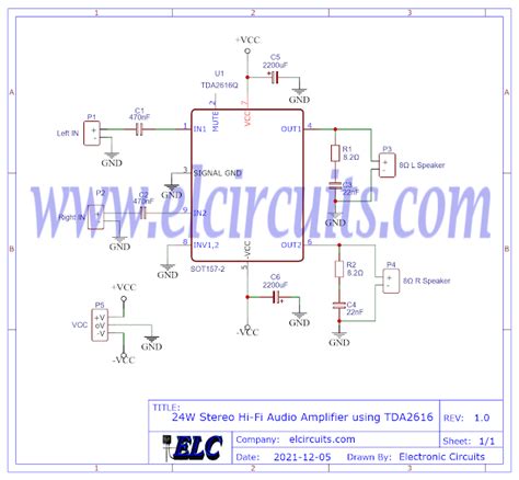 24w Stereo Hi Fi Audio Amplifier Using Tda2616 Pcb Electronic Circuits