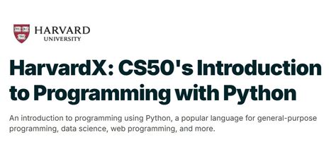 Harvardx Cs50s Introduction To Programming With Python ~ Computer