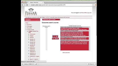 Moodle Faculty Training 07 Adding Learning Outcomes Youtube