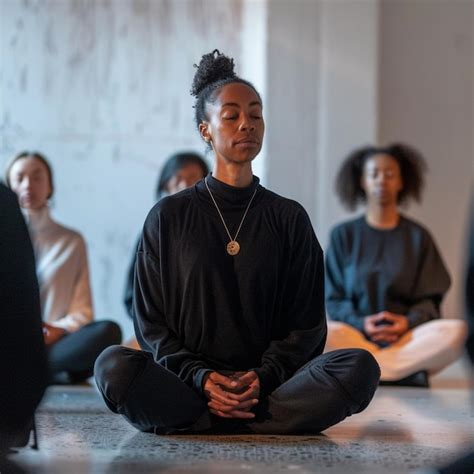 A Teacher Leading A Mindfulness Meditation Session Premium Ai