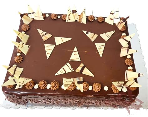 Правоъгълна торта Кафява бланка Торти Амадеус Бургас