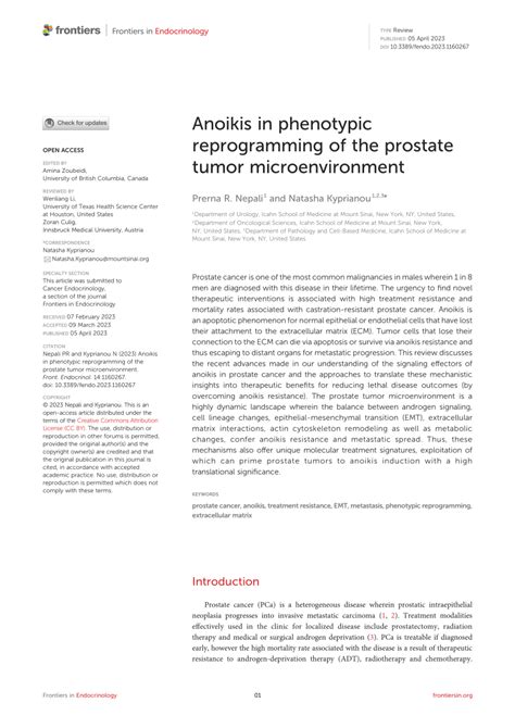 pdf anoikis in phenotypic reprogramming of the prostate tumor