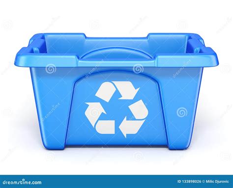 Papelera De Reciclaje Azul D Stock de ilustración Ilustración de compartimientos aislado