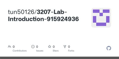 Github Tun501263207 Lab Introduction 915924936
