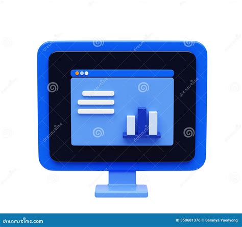Monitor Screen With Bar Chart Icon 3d Illustration Stock Illustration Illustration Of Computer