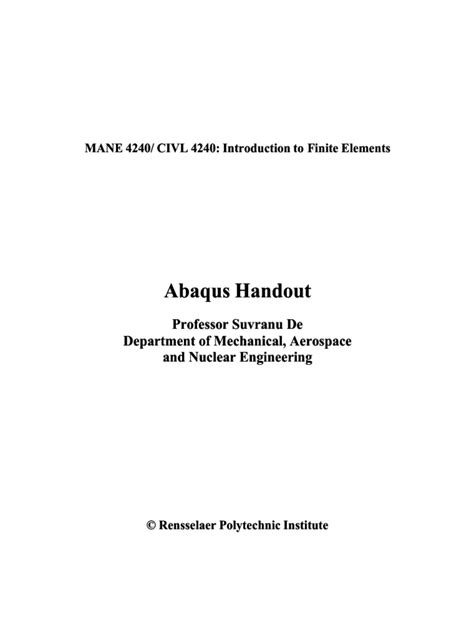 Pdf Abaqus Tutorial Compress Pdf Menu Computing Software