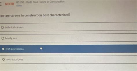 Solved 00100 Build Your Future In Construction Nccer 65min Low Are