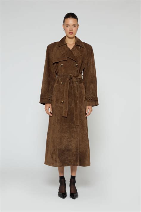 Corrin Suede Trench Coat Ducie