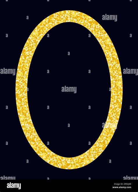 Golden Ellipse Frame Decorative Design Element Vertical Or Horizontal