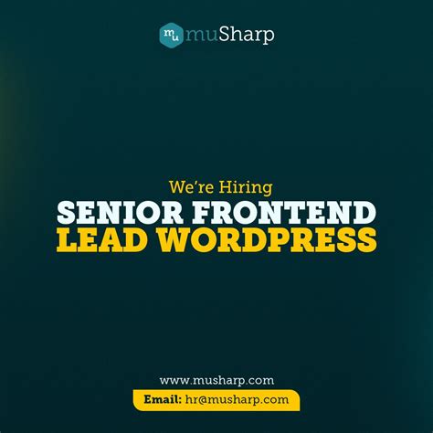 Iqra Yaseen On Linkedin Hiring Alert 🔊 Musharp Is Hiring Frontend Lead