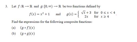 Solved Let F RR And G R Be Two Functions Defined Chegg
