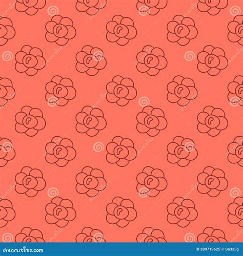 Bacteria Vector Biology Concept Red Thin Line Seamless Pattern Stock Illustration Illustration