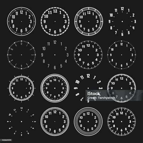 기계식 시계는 아라비아 숫자 베젤로 향합니다 화이트 워치는 분 시간 표시 및 숫자로 다이얼합니다 타이머 또는 스톱워치 요소 분할이 있는 빈 측정 원 눈금 벡터 일러스트 레이