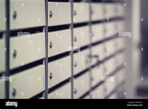 Rows Of Mailboxes In The Lobby Of An Apartment Building A Lot Of