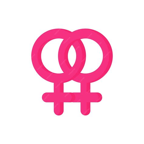 Premium Vector Pink Gender Symbol Of Lesbian