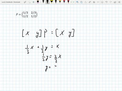 ⏩solved you are given a transition matrix p find the steady state