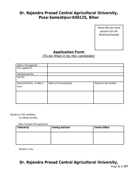 At For Application Affix Self Attested Recent Passport Size Doc