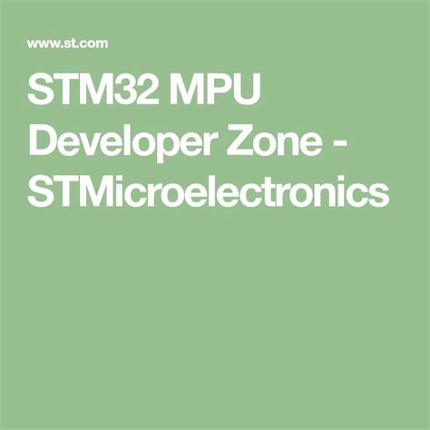 Stm32 Mpu Developer Zone Stmicroelectronics Development Technology