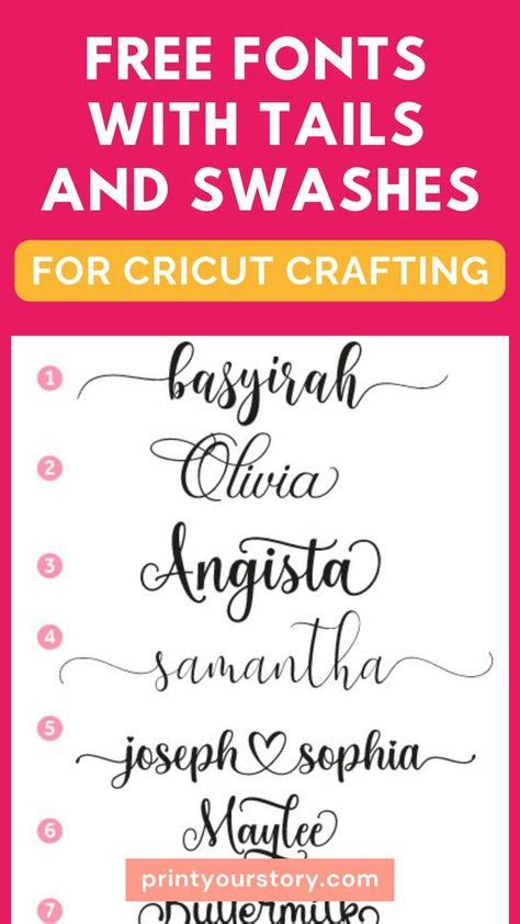 Cricut Fonts Cheat Sheet