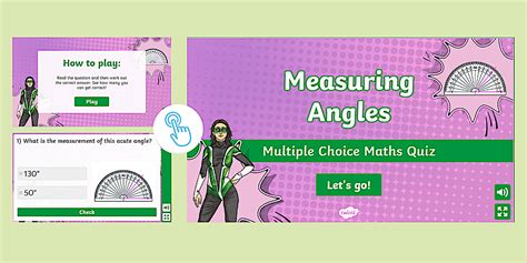 👉 Measuring Angles Multiple Choice Maths Quiz Ks2 Revision
