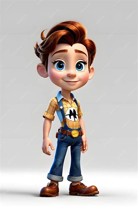 Premium Photo 3d Cartoon Character Standing On White Background