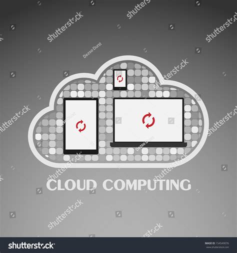 Minimal Cloud Connected Devices Illustration Stock Vector Royalty Free Shutterstock
