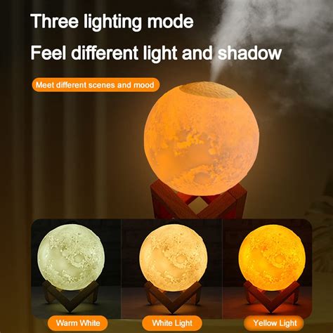 Portable 800ml Cool Mist Humidifiers Aroma Oil Diffuser Mini 3d Moon