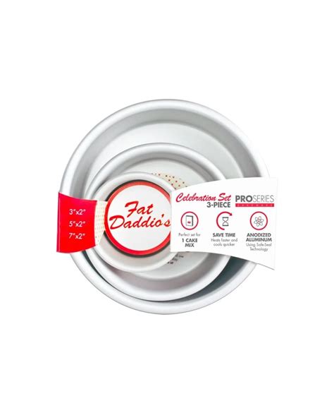 Fat Daddios Anodized Aluminum 3 Piece Round Pan Set 3 In 5 In And 7