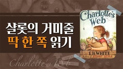 엘윈브룩스 화이트 샬롯의 거미줄 Charlottes Web 딱 한 페이지 영어원서 Youtube
