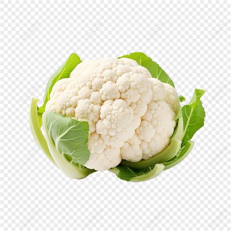 클리핑 패스를 사용하여 흰색 배경에 격리된 콜리플라워 전체 필드 깊이머리농업 Png 일러스트 무료 다운로드 Lovepik