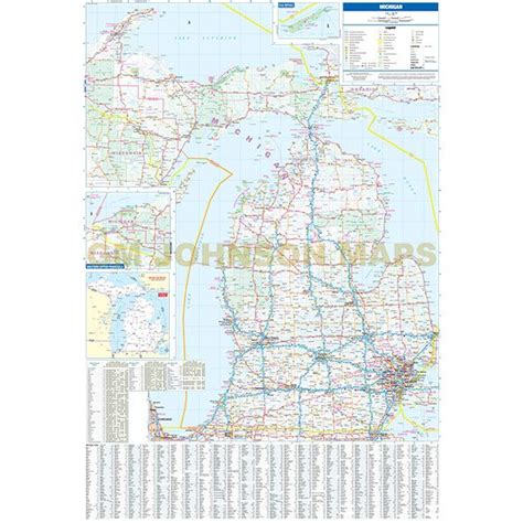 Michigan Michigan State Map Gm Johnson Maps