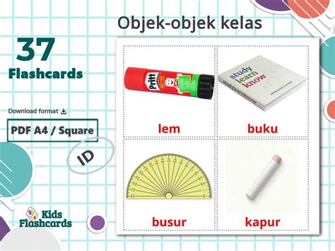 37 Printable Classroom Objects Flashcards In Indonesian Free Pdf