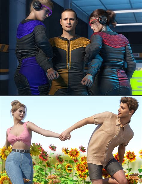 z pulling and dragging couple poses for genesis 9 and 8 daz 3d