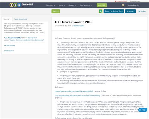 Us Government Pbl Oer Commons