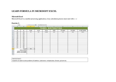 SOLUTION Learn Formula In Microsoft Excel Studypool