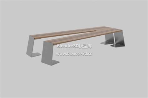 Blender 双排公园长凳子椅子3d模型素材资源免费下载 Blender3d模型库