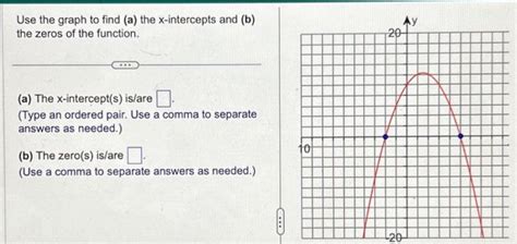 Solved Use The Graph To Find A The X Intercepts And B