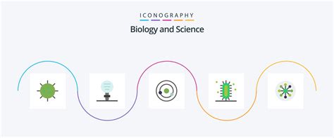 Biology Flat 5 Icon Pack Including Science Experiment Laboratory