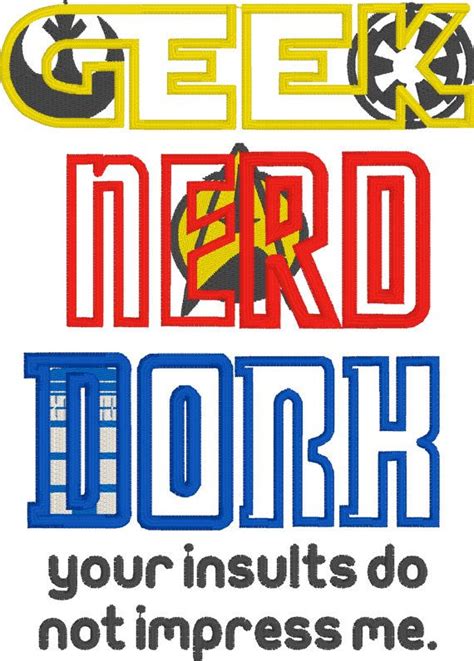 Sci Fi Geek Nerd Dork Embroidery Design